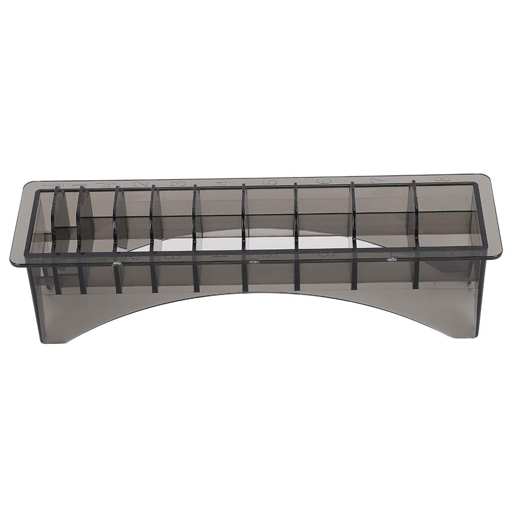 Rectangular Plastic Guide Comb Storage Box, 10 Grid Clipper Guard Holder Clippers Box Case Master with Rectangle Combs Guides Universal Base Tools Container Barbershop