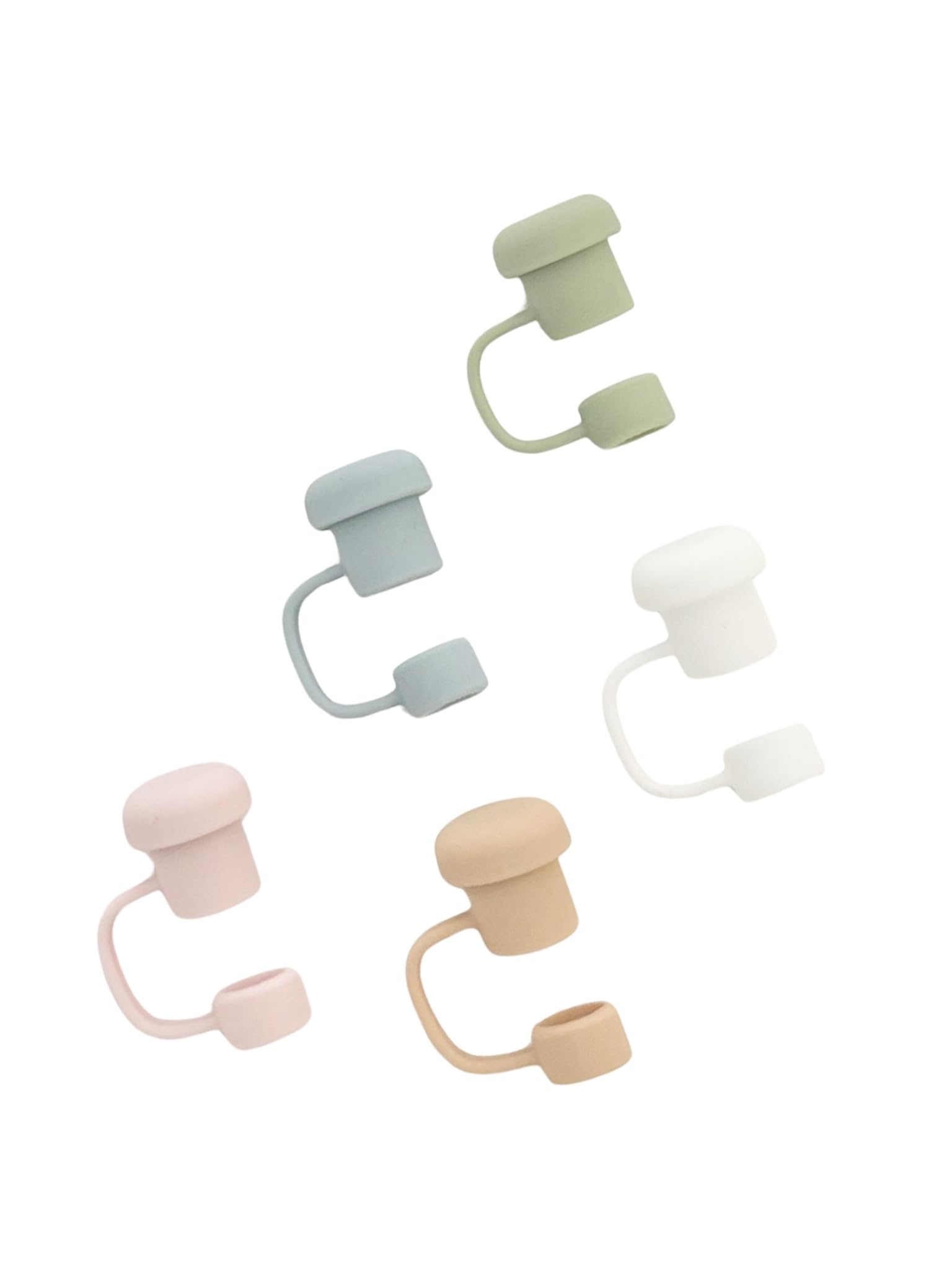 5 Pack Silicone Straw Covers - Compatible with Stanley Cups and Other Brands - Straw Caps for 20-40 oz Tumblers & Water Bottles - Neutral Color Straw Covers - Simple Straw Covers Toppers
