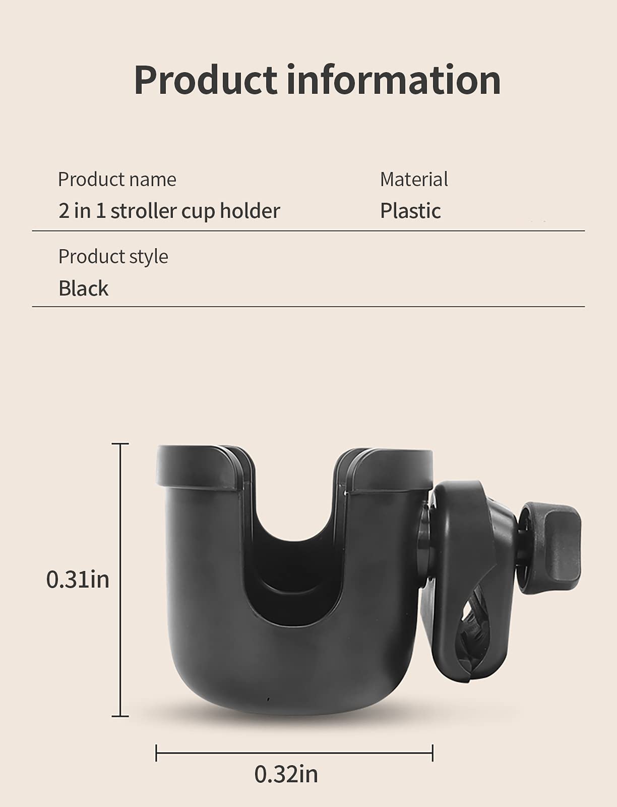 YEEJA 2in1 Stroller Accessories Bottle Holder with Phone Holder.Multiple uses Such as Phone Holder for Bike,Bike Cup Holder,Wheelchair Accessories.