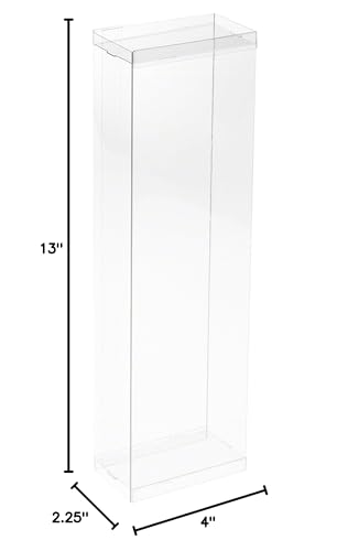 DollSafe Clear Folding Display Box for 11-12.5 inch Dolls and Action Figures, 4" W x 2.25" D x 13" H, Pack of 5