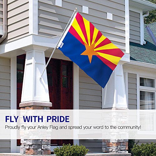 ANLEY Fly Breeze 3x5 Foot Arizona State Polyester Flag - Vivid Color and Fade Proof - Canvas Header and Double Stitched - Arizona AZ State Flags with Brass Grommets 3 X 5 Ft