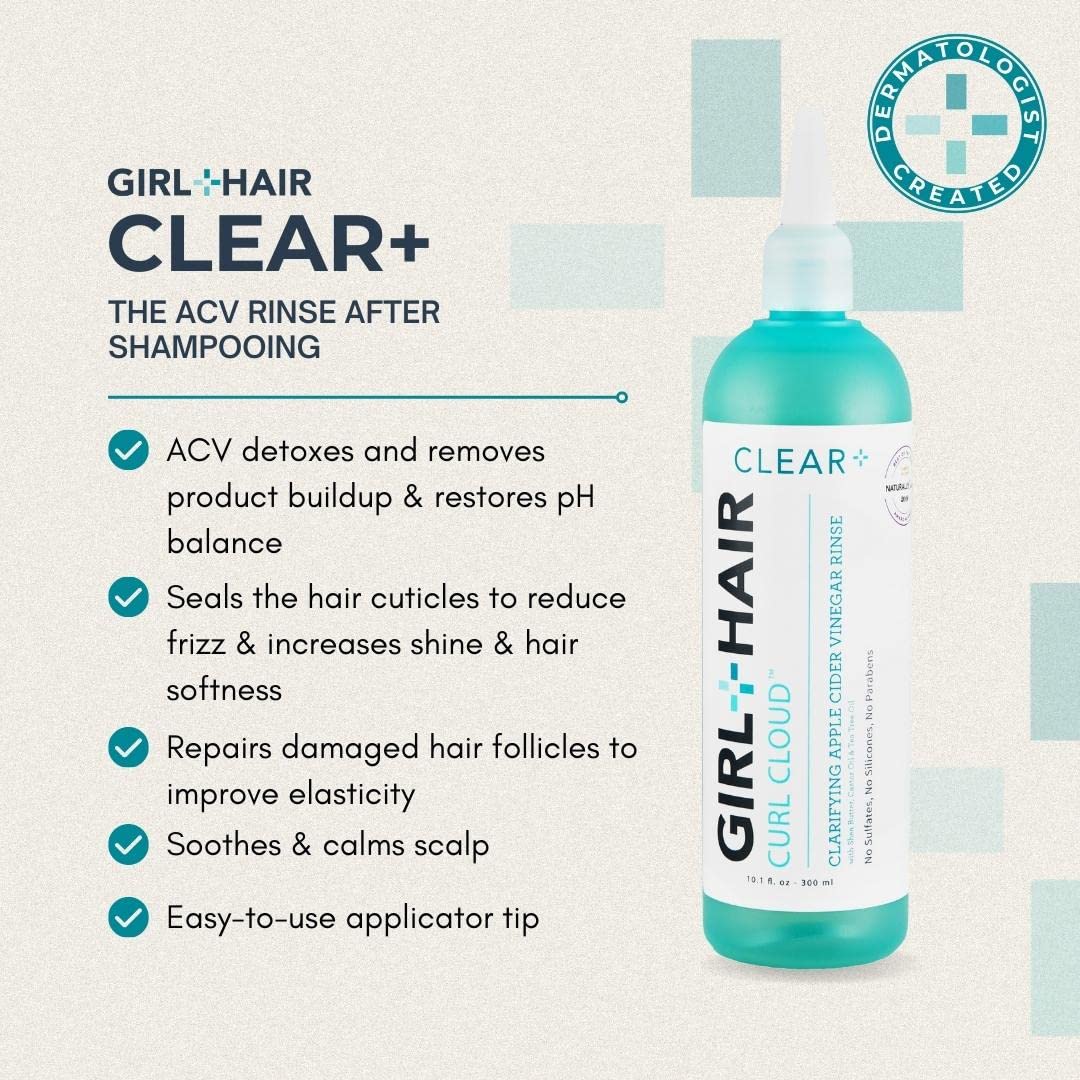 G+H CLEAR+ Apple Cider Vinegar Rinse | Clarifying Formula to Remove Buildup, Prevent Dandruff & Itchiness | For Healthy, Shiny & Soft Hair | Sulfate & Paraben-Free | 10.1 Fl Oz