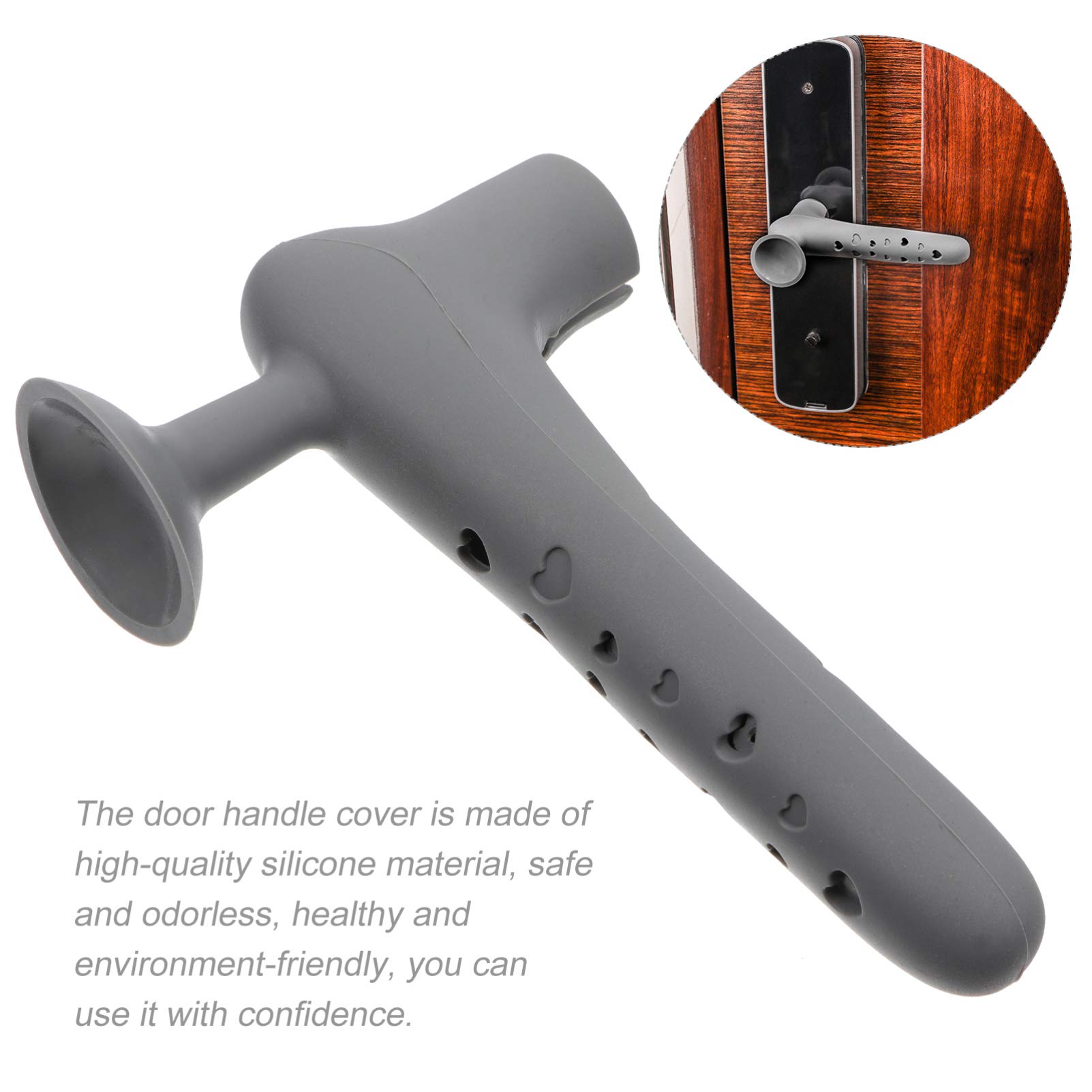 Silicone Door Handle Cover Sleeve Safety Door Knob Protector Cover Guarder Crashproof Suction Cup Door knob Cushion Grey