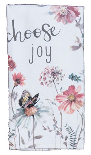 Kay Dee Designs Kitchen Towel Set (2 pc) - Choose Joy and Live Simply - Terry Hand Towels,White