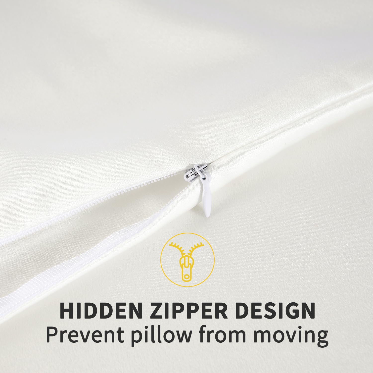 ZIMASILK 100% Pure Mulberry Silk Pillowcase for Hair and Skin Health,Soft and Smooth,Both Sides Premium Grade 6A Silk,600 Thread Count,with Hidden Zipper,1pc(Toddler 13''x18'',Ivory)