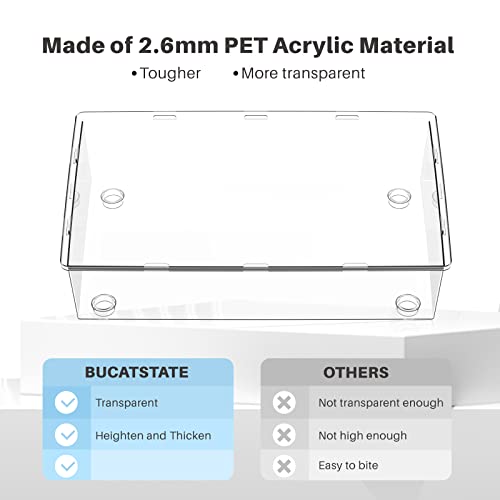 BUCATSTATE Hamster Cages with Free Accessories, Small Animal Cage and Habitats Stackable for Rats, Gerbil, Guinea Pig, Mice, Syrian Dwarf Hamster, Bird (24.4" L * 13.8" W * 16.9" H)