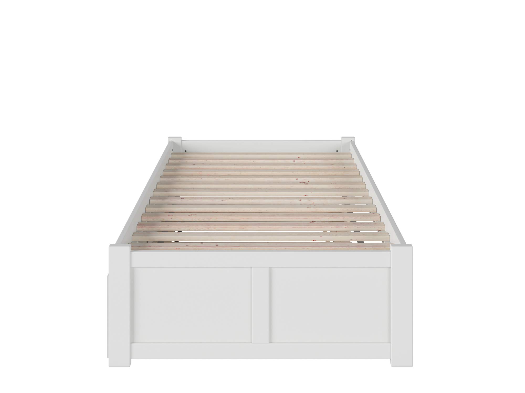AFI Concord Twin XL Size Platform Bed with Footboard & Twin XL Trundle in White