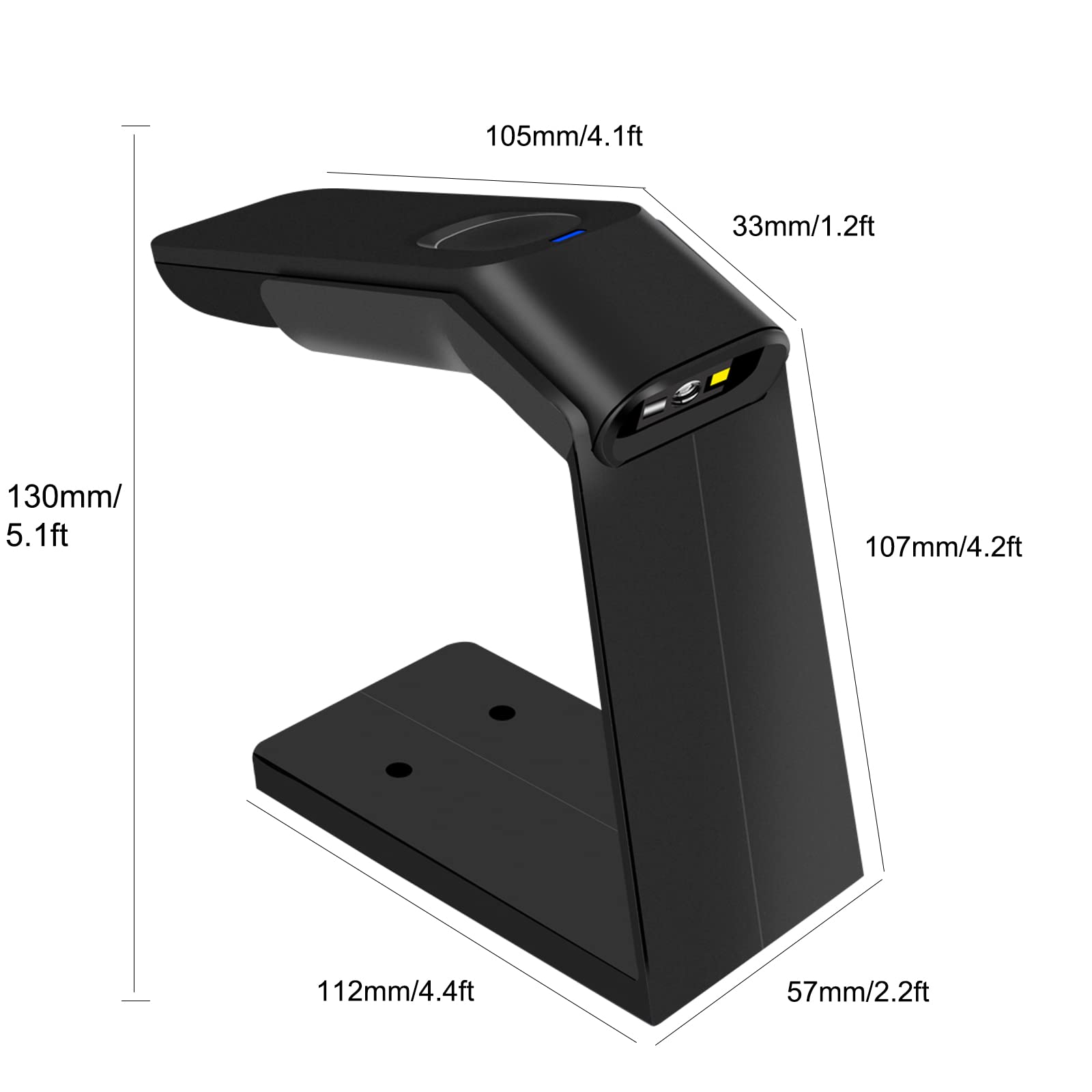 Wireless barcode scanner with stand, Compatible with Bluetooth,2.4GHz Wireless & Wired Connection all in one for Computer POS Warehouse Inventory Library