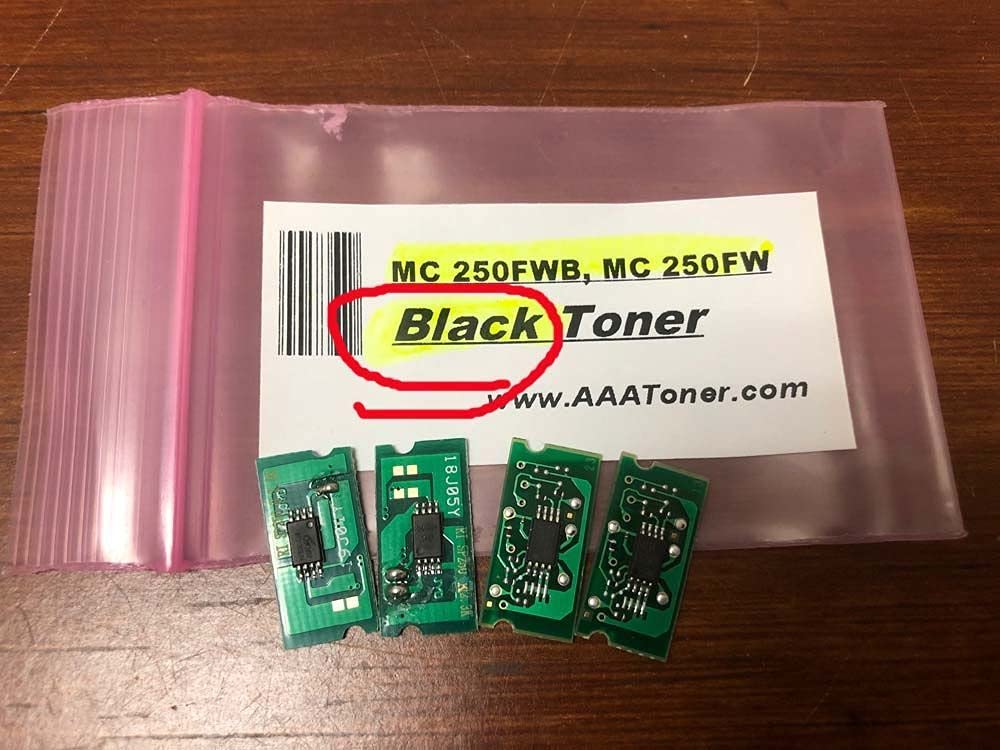 AAA Compatible Toner Chip for Toner Chips for Ricoh M C250FWB, M C250FW Color Laser Printer (Black, 4-Pack)