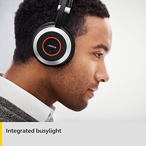 Jabra Evolve 80 UC Wired Stereo Over-Ear Headset β Unified Communications Optimised Headphones with Active Noise Cancellation β USB-C Cable and 3.5 mm Jack Connections β Black