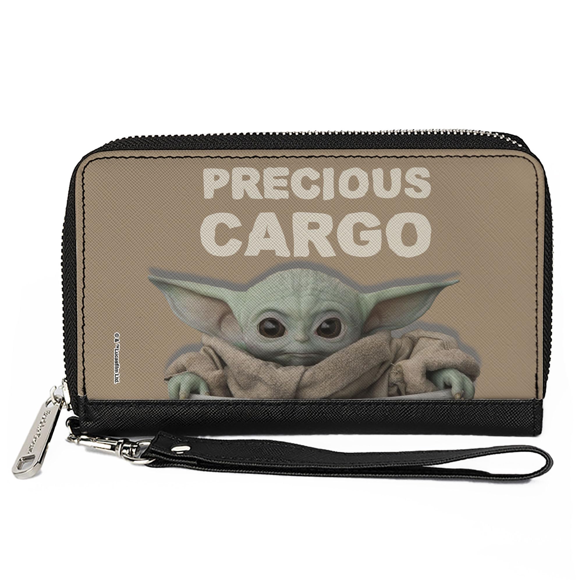 Buckle-Down Women's PU Zip Around Wallet Rectangle-Star Wars The Child, 7.5"x4.5"
