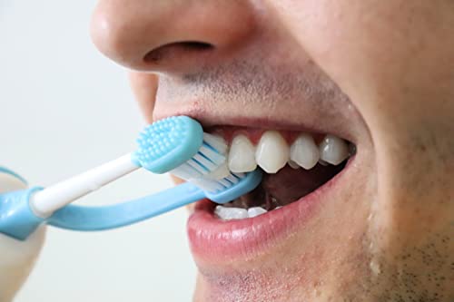 Water Flossing Dual-Head Toothbrush Tip, Tooth Shower Replacement Toothbrush Heads and Other Water Flossing Accessories, Oral Irrigator for Teeth with or Without Braces, Flossing Toothbrush (Blue)