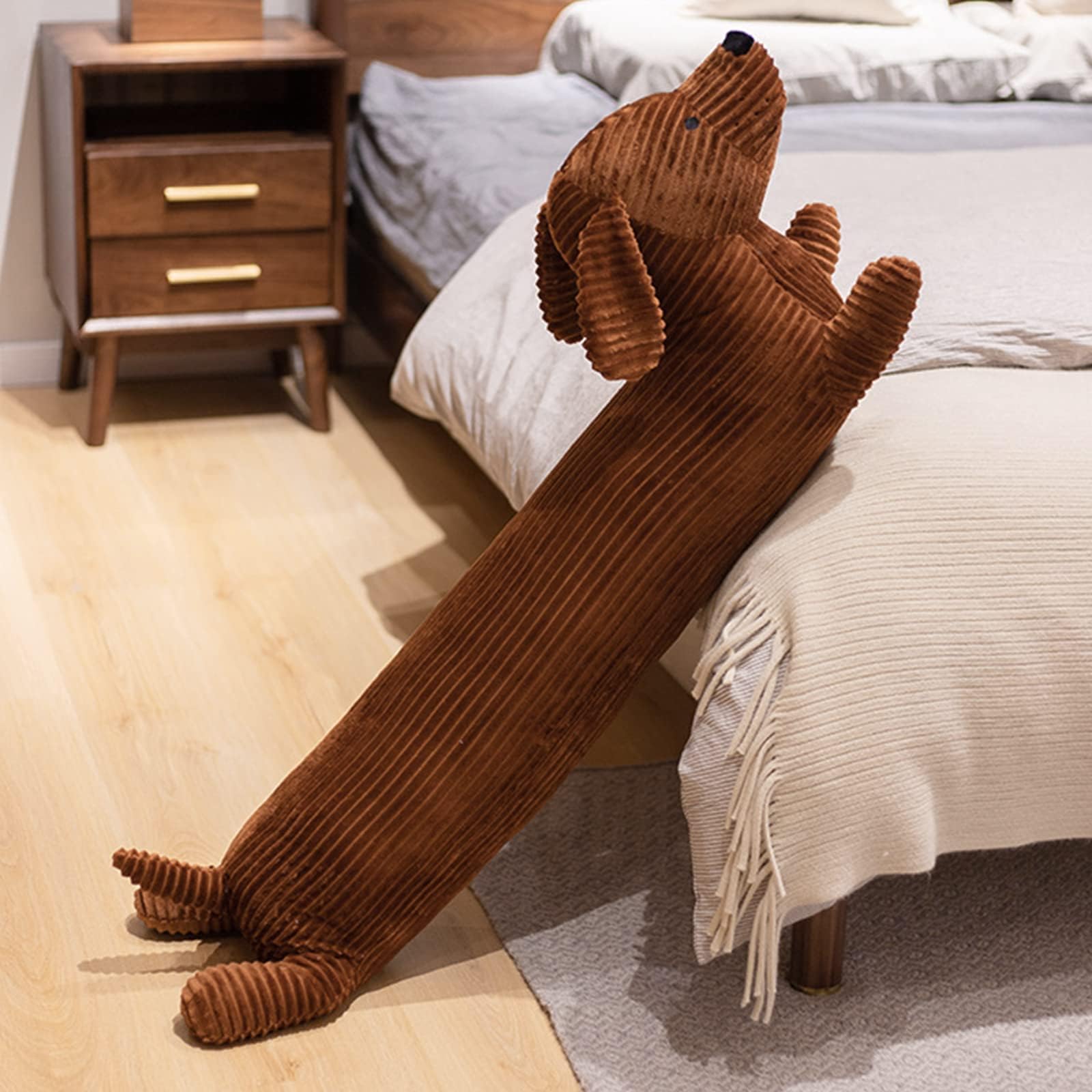 Enhopty 43” Giant Dachshund Dog Plush Pillow Puppy Wolf Stuffed Animal Plushie Hugging Long Body Throw Sleeping Pillow for Kids Christmas(43inch, Dachshund)
