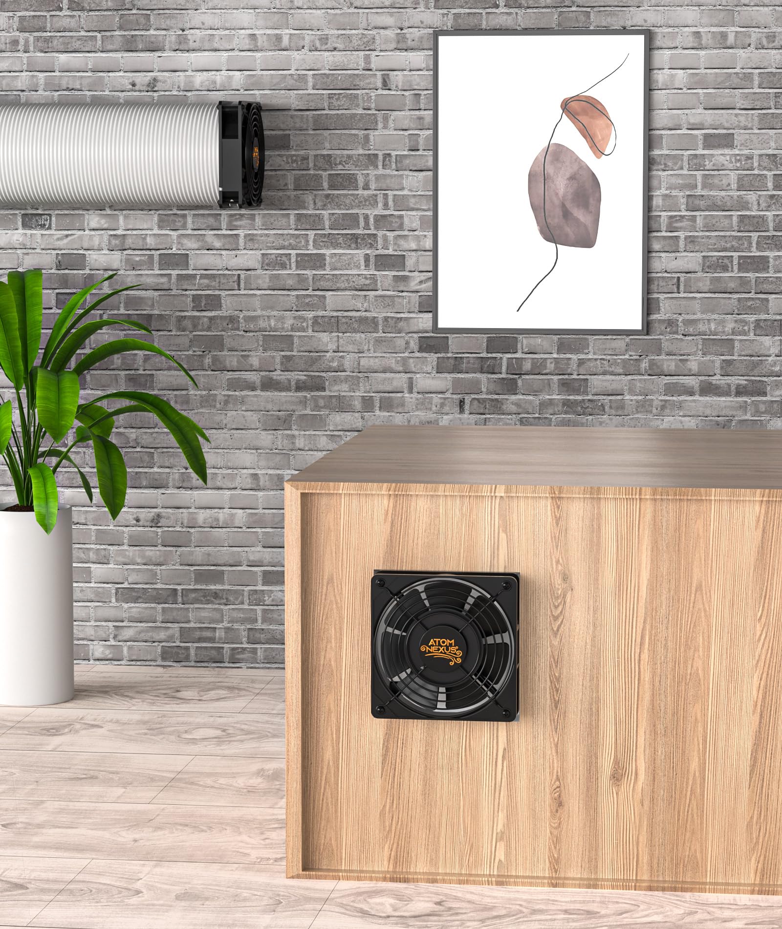 ATOM NEXUS AC Axial Fan AN1225, 120V Computer Fan with AC Plug, Quiet Muffin Fan, 120mm x 25mm Computer Cooling Fan for DIY Cooling Ventilation Exhaust Projects