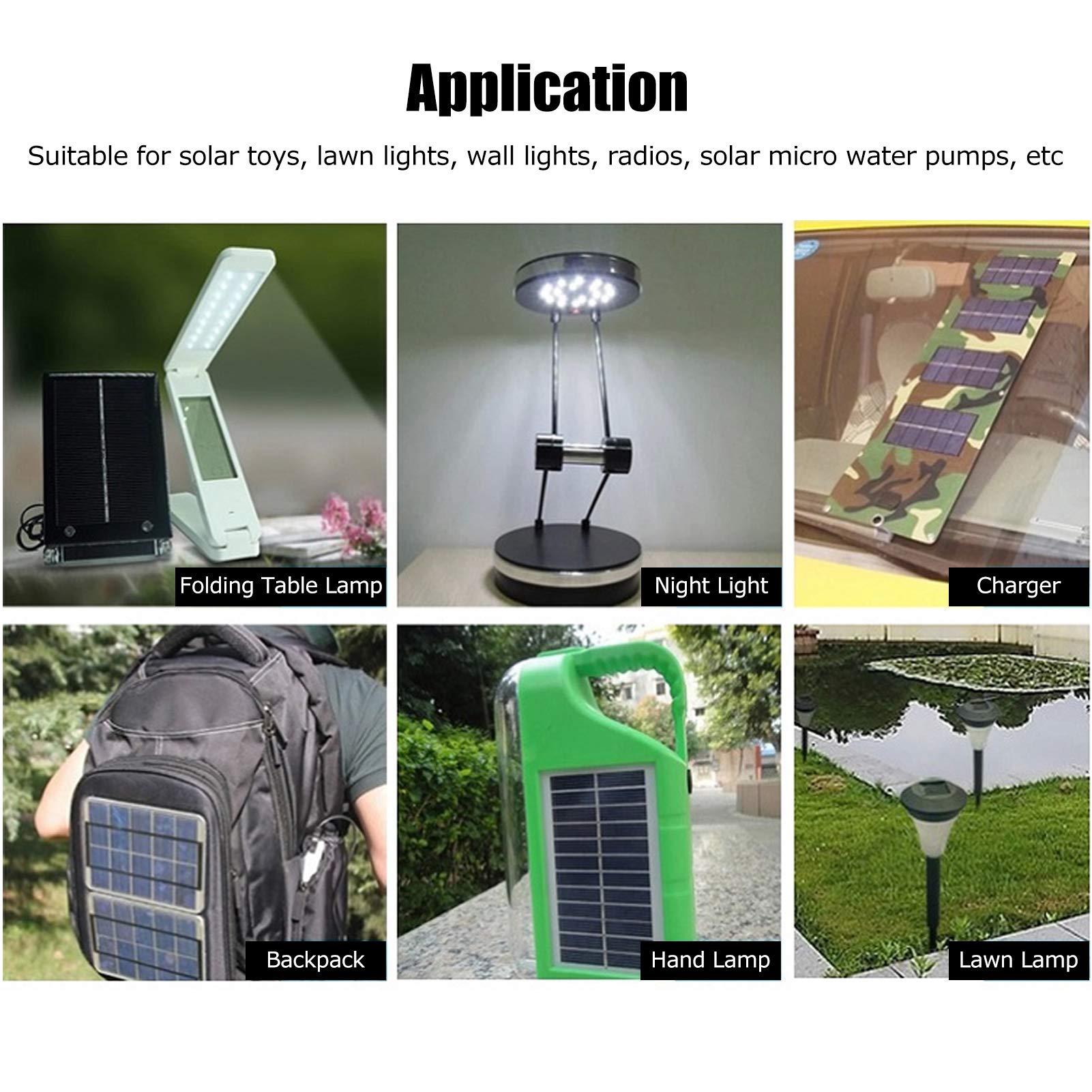 4Pcs Solar Panels, 0.45W 2V 58x58mm Solar Panel Kit, PET Solar Charger Panel, Waterproof Solar Charger, Portable DIY Solar Charging Board Module Charging Accessories, Solar Power Supplies