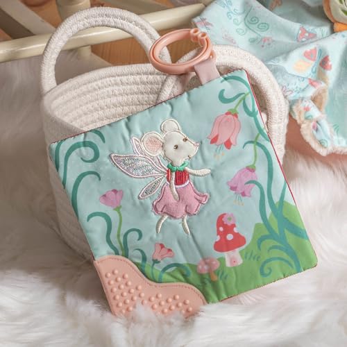 Mary Meyer Fairyland Forest Crinkle Teether Toy with Baby Paper and Squeaker, 6 x 6-Inches, Fairy Mouse