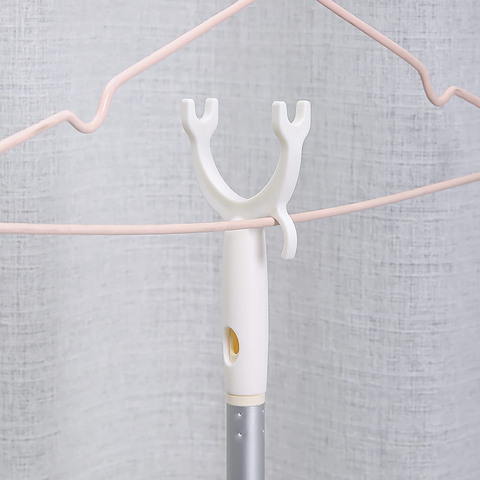 AGOEIN 4 Section Connecting Aluminum Pole with Hook Handle,Adjustable from 26 to 47.5-Inch, White