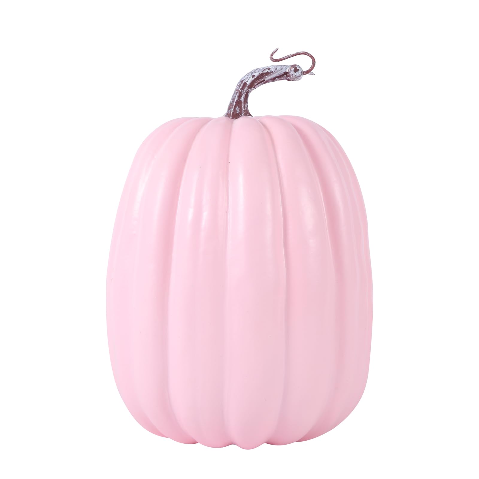 8 Inch Large Artificial Pumpkins Decor Foam Decorative Pumpkins for Halloween Autumn Harvest Home Decorations (Pink)