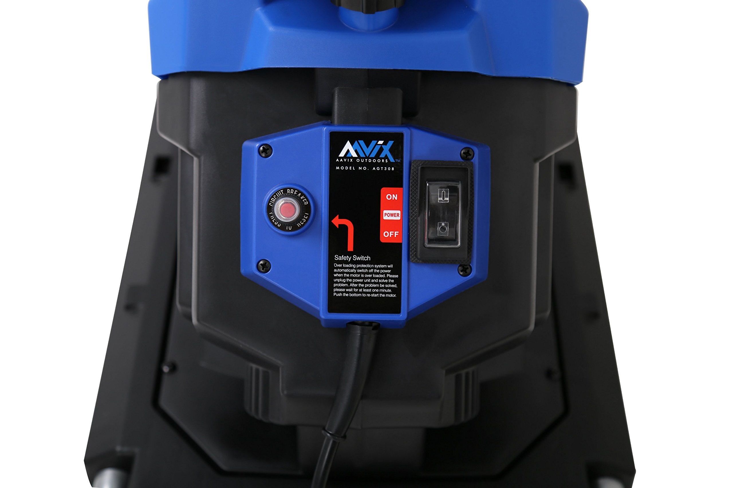AAVIX AGT308 Electric Chipper & Shredder, Blue