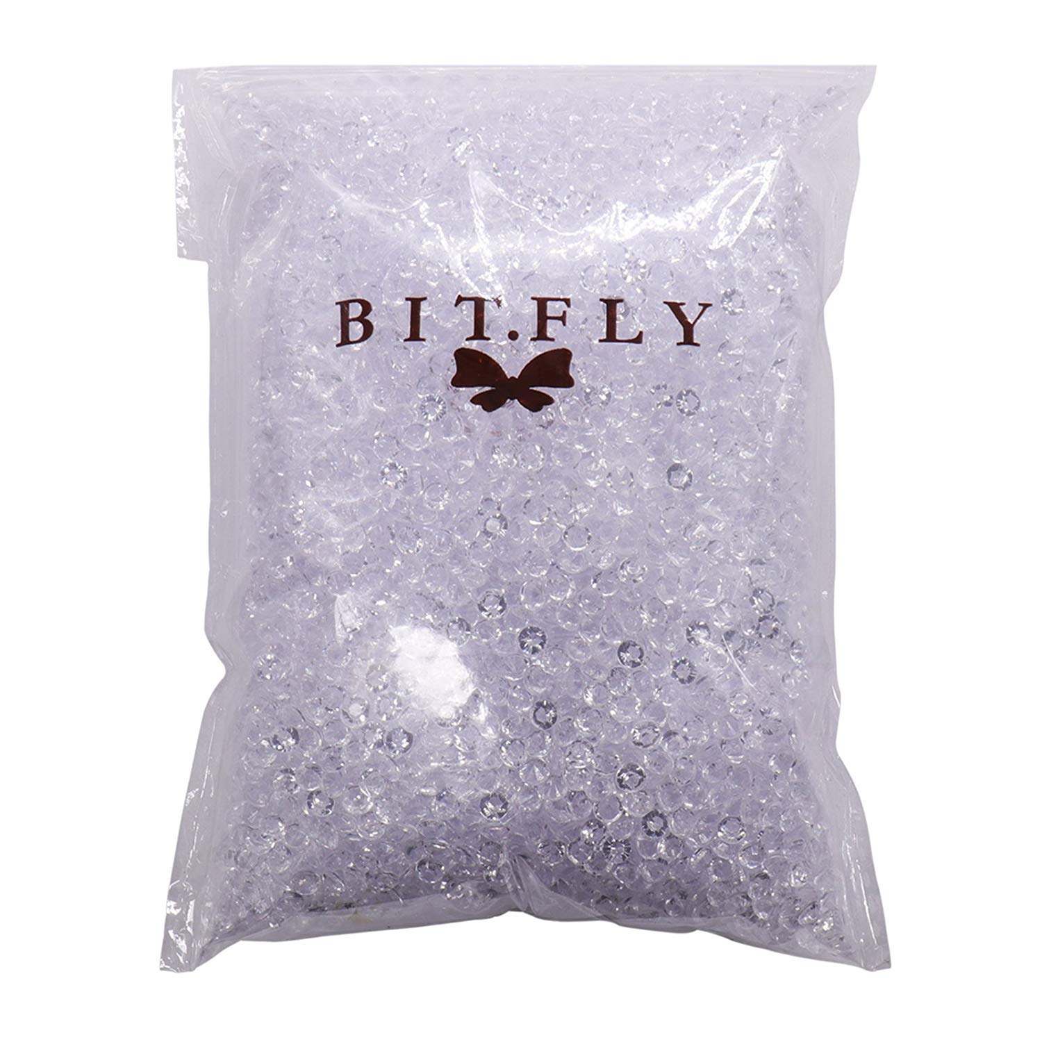 BIT.FLY 4.2mm 10000pcs Crystal Acrylic Diamond Vase Fillers for Table Scatter Wedding Event Party Decoration DIY Arts & Crafts Ice Rock Treasure Gems - Transparent