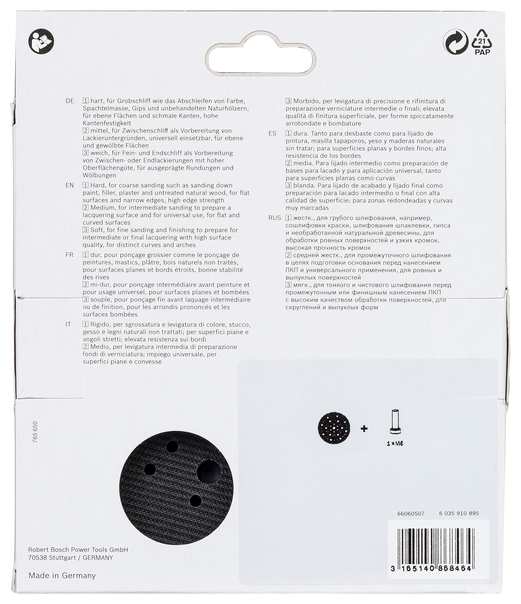 Bosch 2608601568 Multi-Hole Pad (Soft) 5.9 inches (150 mm) Diameter