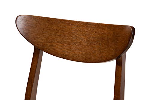 Baxton Studio Parlin Mid-Century Modern Transitional Light Beige Fabric Upholstered and Walnut Brown Finished Wood 4-Piece Dining Chair Set