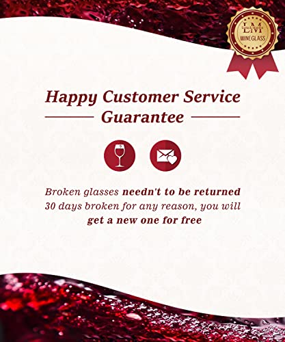 Red Wine Glasses Set of 4- Premium Crystal Wine Glasses Hand Blown-15 oz,Thin Rim,Long Stem,Perfect for Red or White,Daily Use,Unique Wedding Anniversary or Birthday Gift