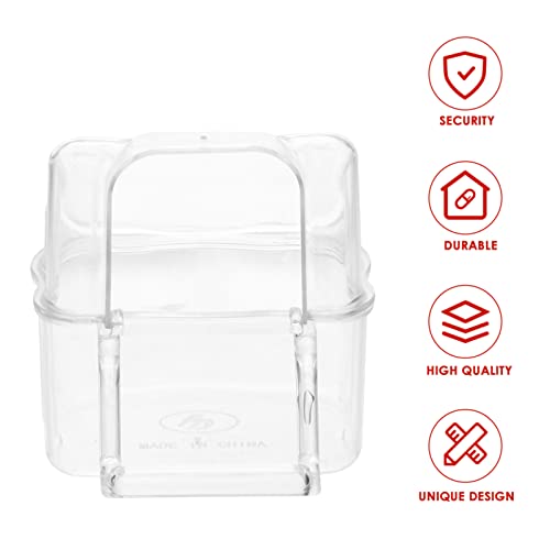 POPETPOP 3pcs Bird Cage Plastic Cups Acrylic Feeding Bowls Hanging Parrot Feeders Cage Accessories for Parakeet Canary Cockatiel (Transparent)