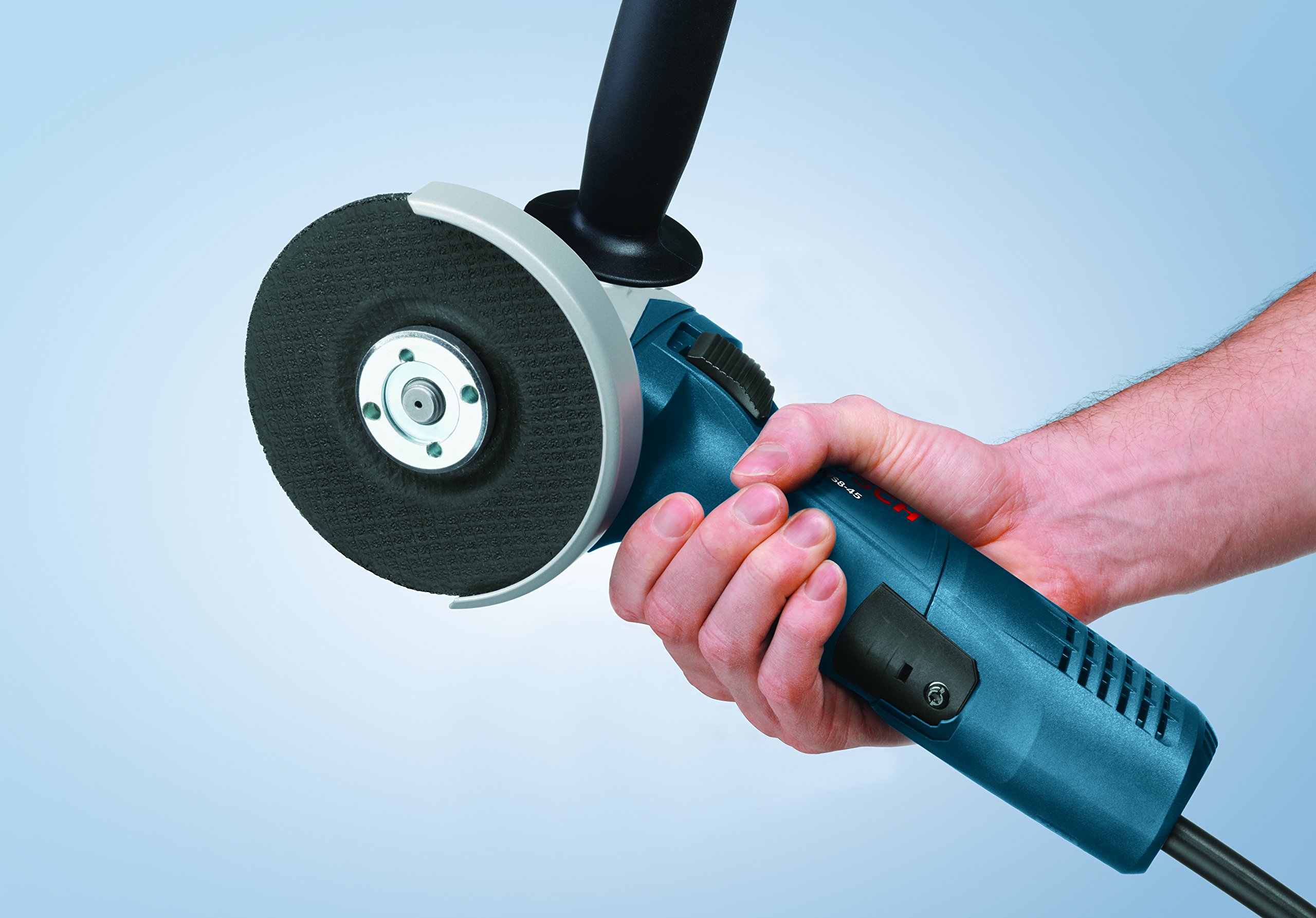 BOSCH 4-1/2 Inch Angle Grinder GWS8-45 with BOSCH DB4542S 4-1/2-Inch Turbo Rim Diamond Blade, Silver