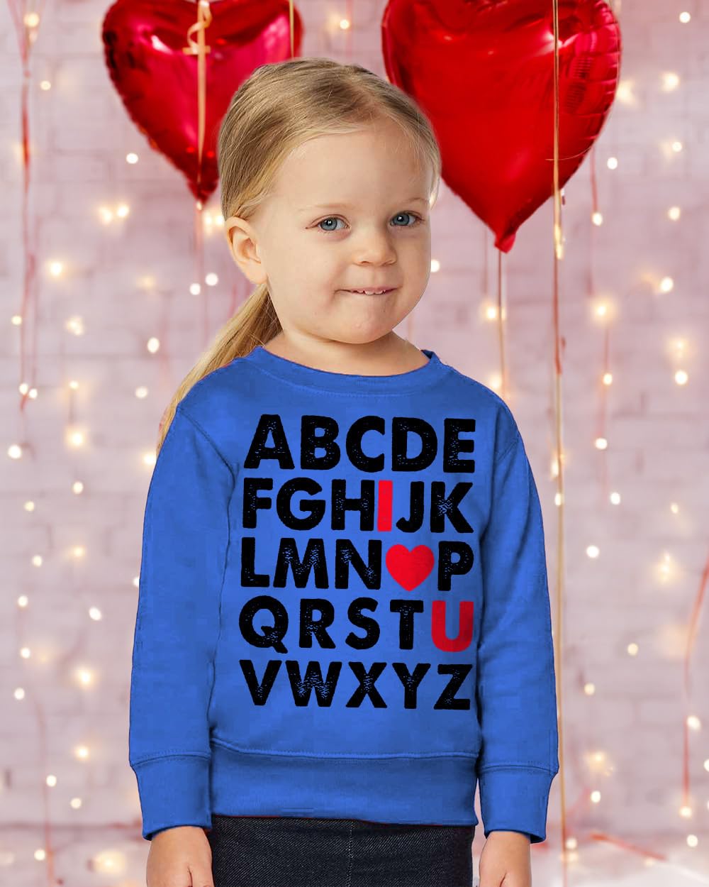 Valentines Day Shirt for Boys Girls Alphabet ABC Toddler Kids T-Shirts Sweatshirt 3T Blue