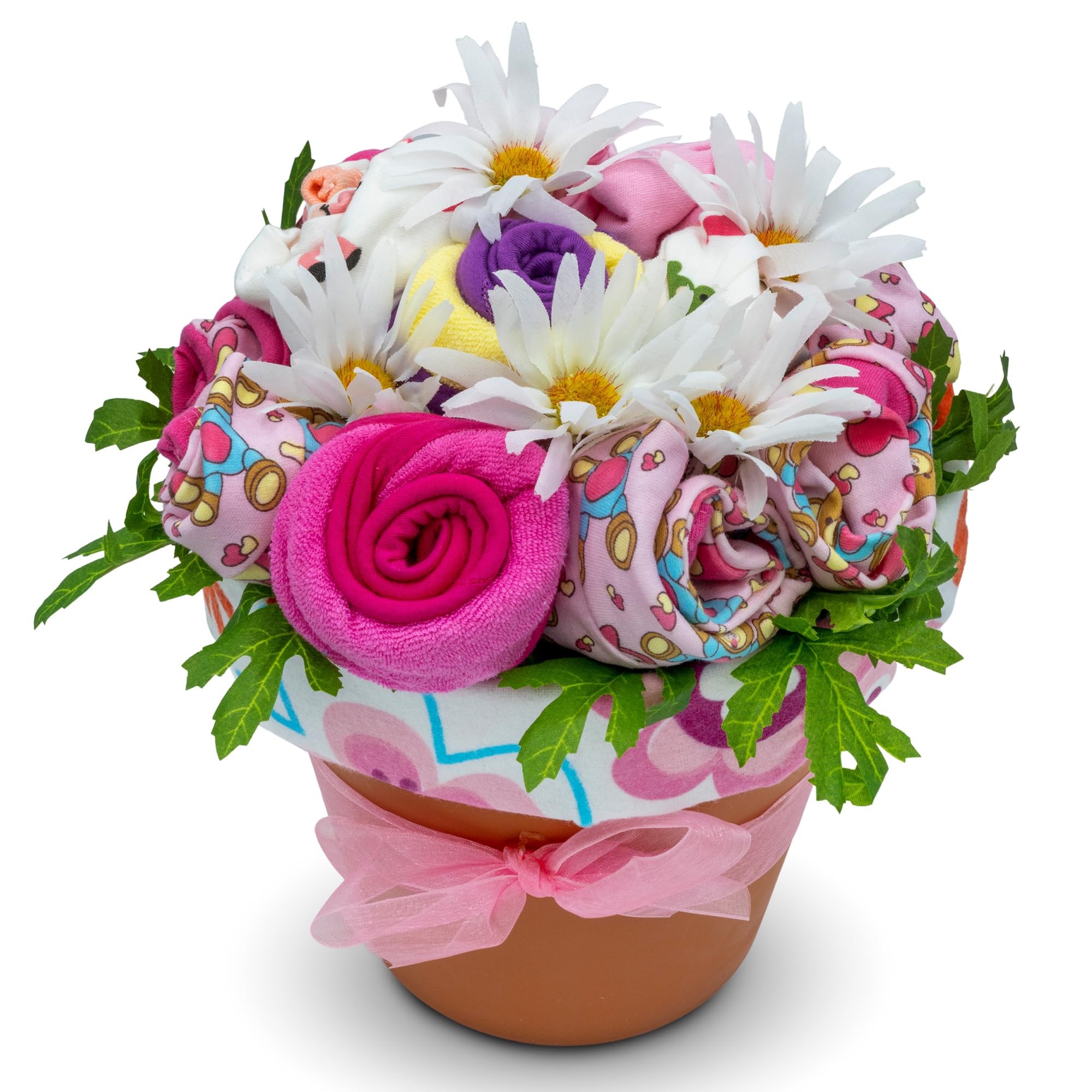 Deluxe Baby Blossom - Baby Girl Outfits | Newborn Baby Girl Gift Set | Baby Gift Basket for Expecting Moms | New Baby Gift Basket | Pink Baby Gift Set | Clothing Flower Bouquet | Nikki's Gift Baskets