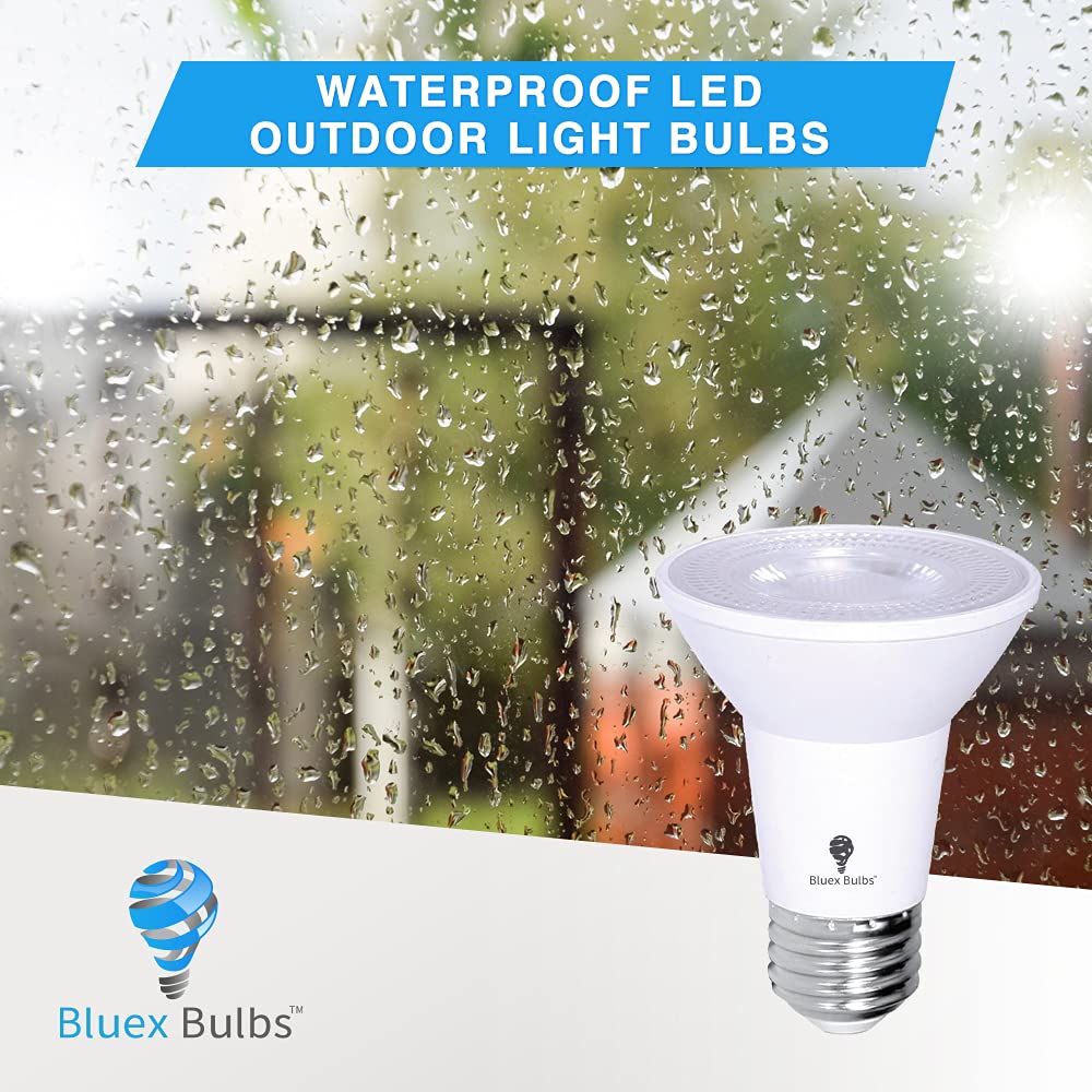 4 Pack PAR20 LED Flood Dusk to Dawn Light Bulbs Outdoor Photocell Sensor 8W 65 Watt Equivalent 700Lumens Waterproof E26 5000K Cool White Super Bright Auto On/Off Security Spotlight Indoor/Outdoor