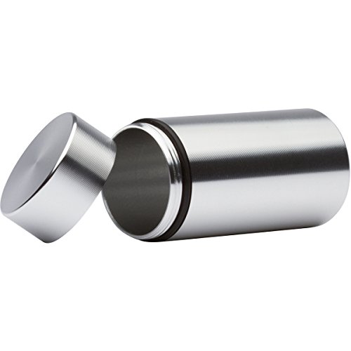 HIDE Stash Jar - Airtight Smell Proof Durable Multi-Use Portable Metal Herb Jar Container. Waterproof Aluminum Screw-top Lid Lock (Pack of 2, Silver)