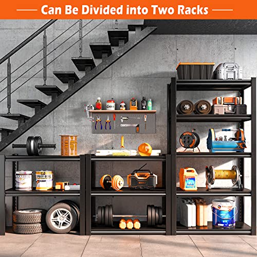 REIBII 72" Garage Shelving Heavy Duty Garage Storage Shelves Load 2000Lbs, Wide Heavy Duty Shelving, Adjustable 5-Tier Metal Shelving for Garage,Large Garage Shelves & Utility Shelf,72" H x40 W x18 D