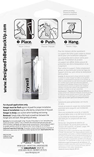 HIGH & MIGHTY 515300 Picture Hanger Set, Easy Tool-Free Dry Wall Art Hangers for Artwork, Photos, and Mirrors, Holds up to 20lbs, 2 pack, Steel