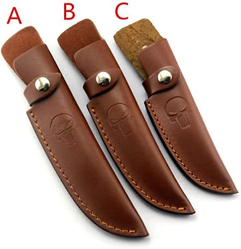 Aibote Fixed Blade Knife Sheath with Belt Loop Hunting Holster Carrying Knives Leather Holder Sheaths Case Scabbard Pouch Bag Pocket EDC Camping Outdoor Tool(B-Medium)