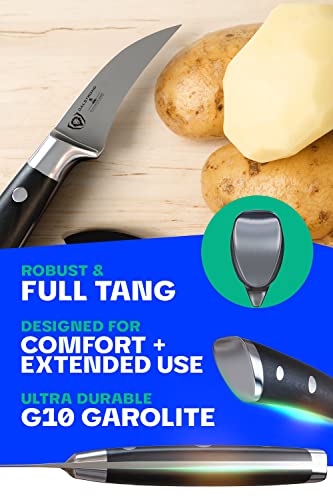 Dalstrong Tourne Peeling Paring Knife - 2.75" - Gladiator Series Elite - Forged German High-Carbon Steel - Sheath Included - NSF Certified