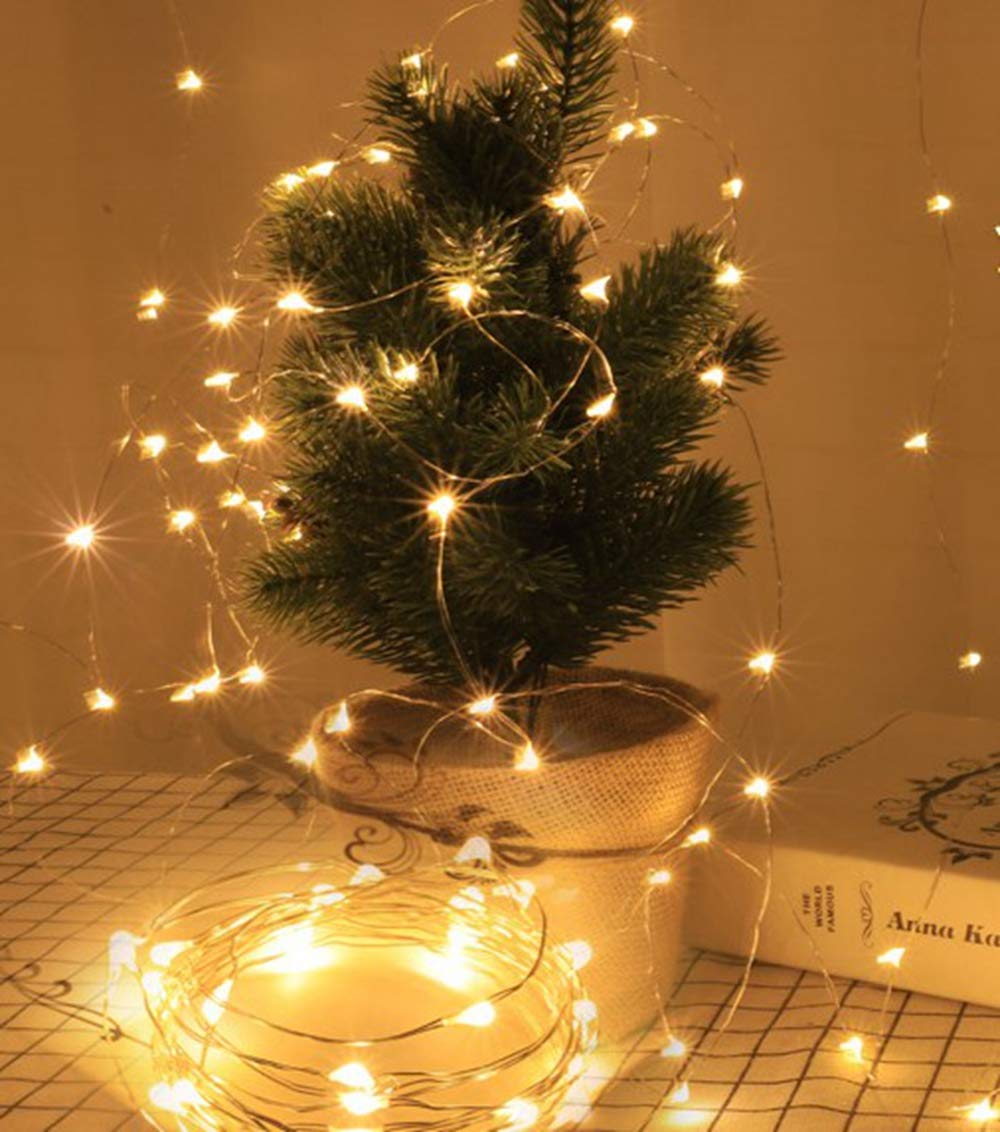 4 Pack 50 Led Fairy Lights Battery Operated with 8 Modes Remote Control Timer 16.5 Feet Waterproof Copper Wire Twinkle String Lights for Home Indoor outdoor Decor (Warm White)