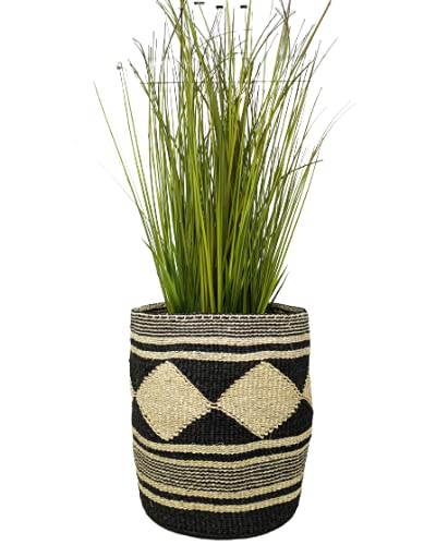 Basket planter, Round woven Basket 9" x 9" Ideal for Plant Pot cover, small storage, Rustic brown décor, woven basket for indoor plants