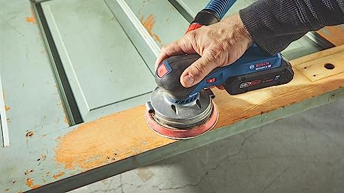 BOSCH GEX18V-5B15 18V Brushless 5 In. Random Orbit Sander Kit with (1) CORE18V 4 Ah Advanced Power Battery