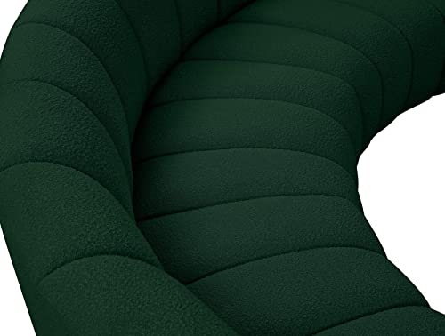 Meridian Furniture 643Green-2PC Infinity Collection Modern | Contemporary Upholstered 2pc Modular Sectional with Luxurious Deep Channel Tufting, Green, 83" W x 41" D x 32.5" H