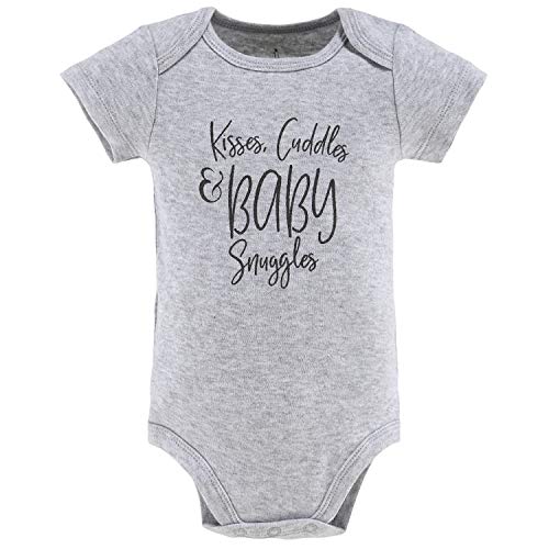 The Peanutshell Short Sleeve Baby Bodysuits Set for Baby Girls - Purple, Grey, Mint - 5 Pack Set (Newborn)