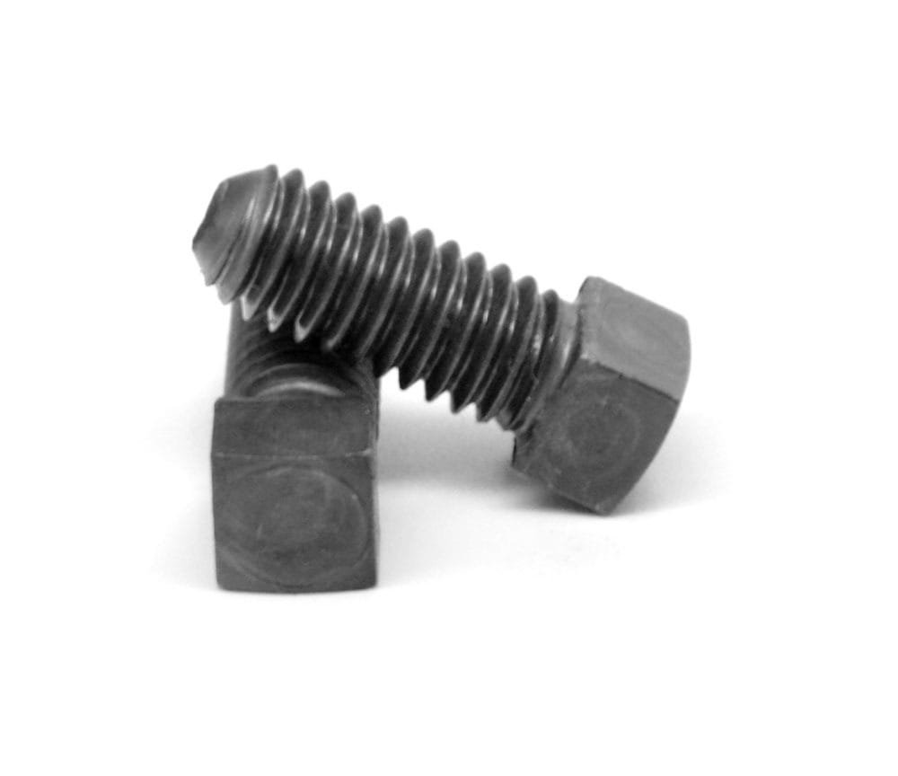 Square Head Set Screw, Cup Point, 7/8-9 x 5", Alloy Steel Case Hardened, Black Oxide, Full Thread (Quantity: 10) Coarse Thread, 7/8 inch Square Head Bolts, Length: 5 inch