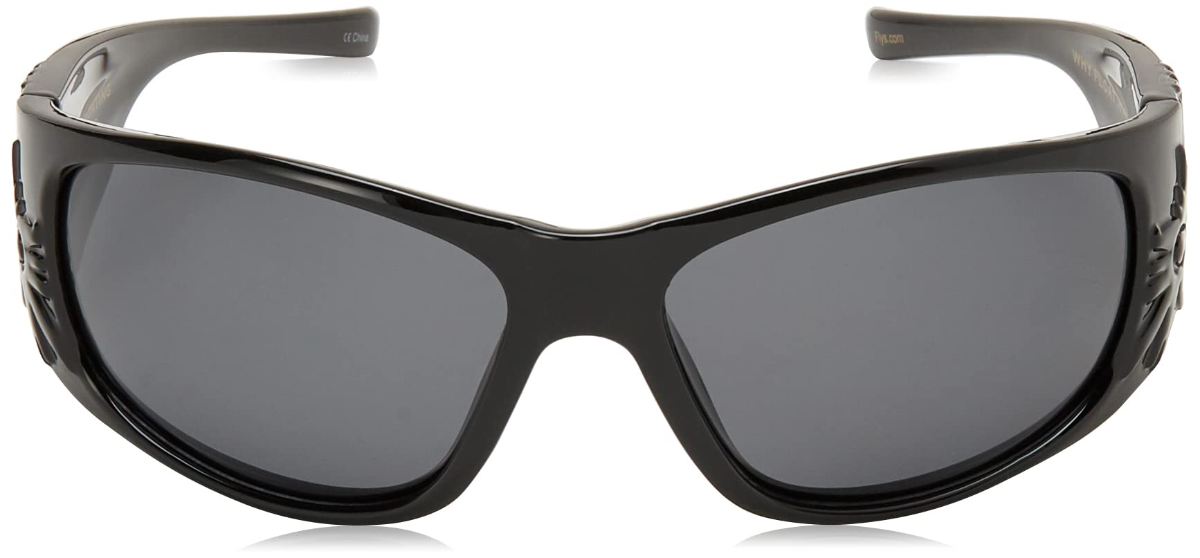 Black Flys Sonic 2 Floating Polarized Shield Sunglasses, Shiny Black, 65 mm