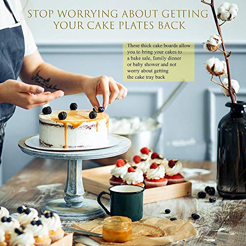 LEGLO Round Greaseproof Cake Boards β White Cake Circle Base, 6/8/10/12 inch, 5 of Each Size