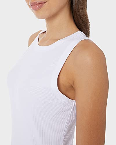 32 Degrees Cool Women's Soft Rib High Neck Comfort Everyday Tank, White, XX-Large