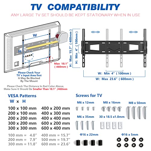 Rfiver Universal Swivel TV Stand Table Top TV Stand Base for 40 to 86 Inch Flat Screen TVs, Height Adjustable Mount, Center TV Stand Replacement with Tempered Glass Base