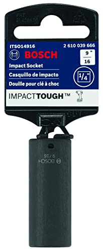 BOSCH ITSO14916 1-Piece 9/16 In. Impact Tough 1/4 In. Thin-Wall Hex Socket