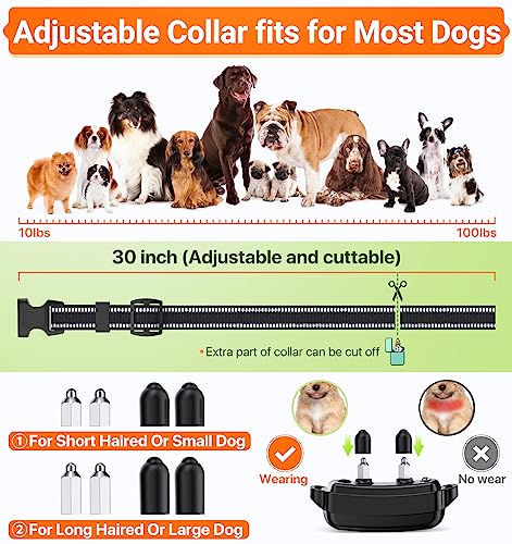 Dog Shock Collar, PEACHAR Dog Training Collar with 2300Ft Remote, Electric Shock Collar with Beep Vibration Shock and Security Lock Mode Waterproof Rechargeable Shock Collar for Small Large Medium Dog
