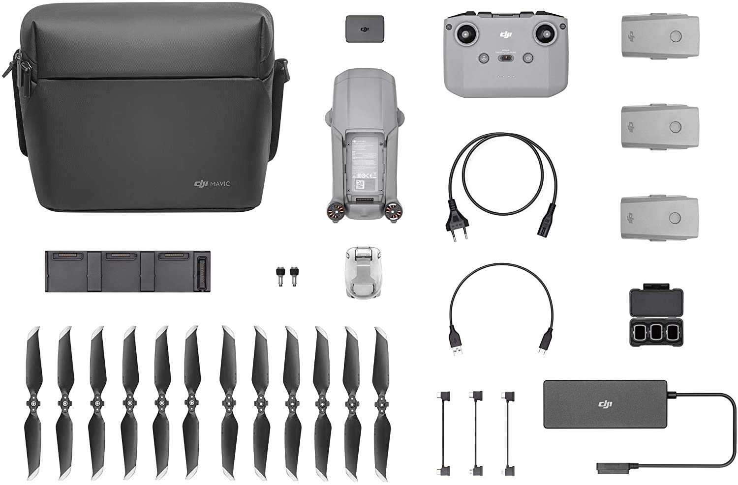 DJI Mavic Air 2 Fly More Combo - Drone Quadcopter UAV with 48MP Camera, 3 batteries, Case, 128gb SD Card, Lens Filters, Landing pad Kit with Must Have Accessories